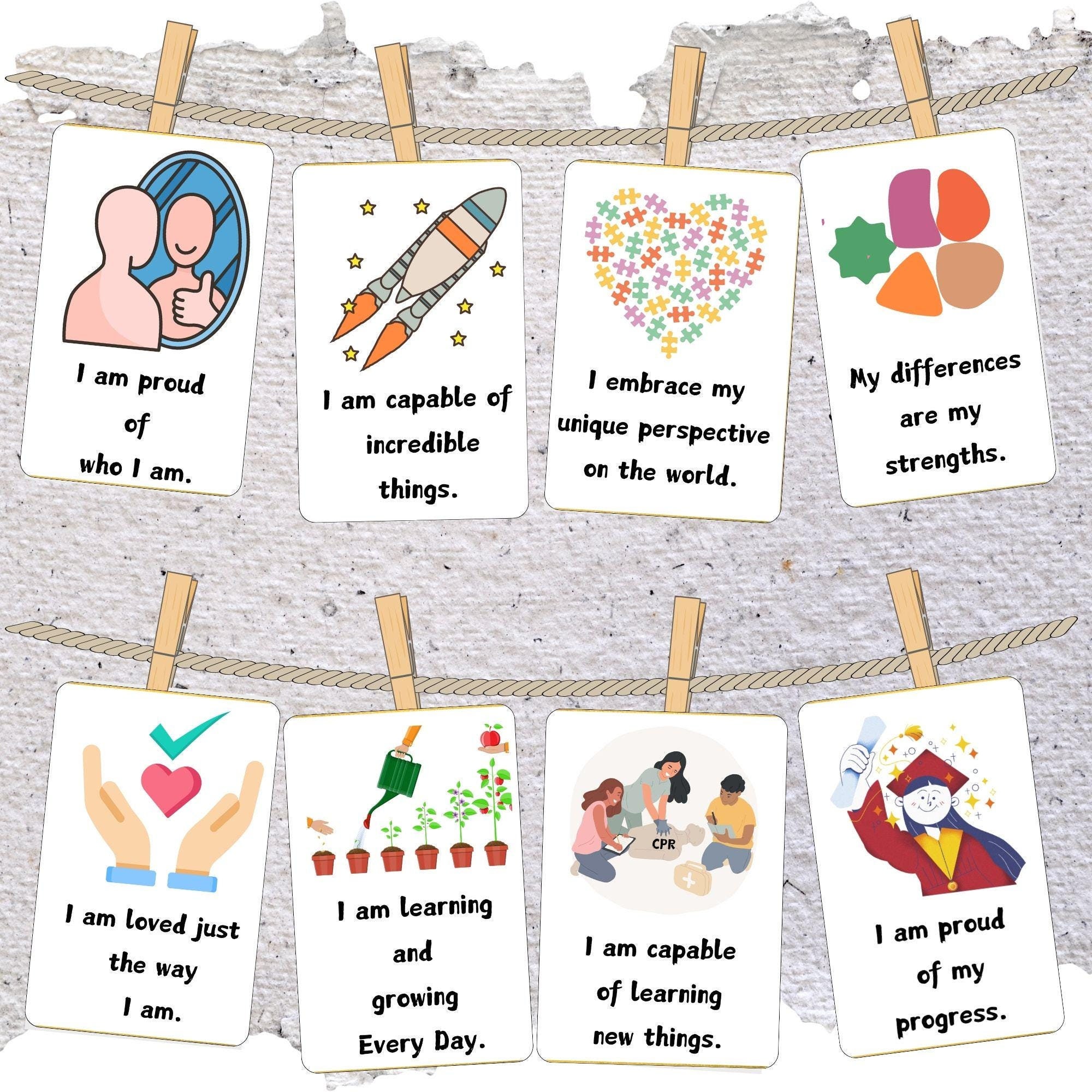 20 Affirmation Cards for Kids,printable Children's Positive ...