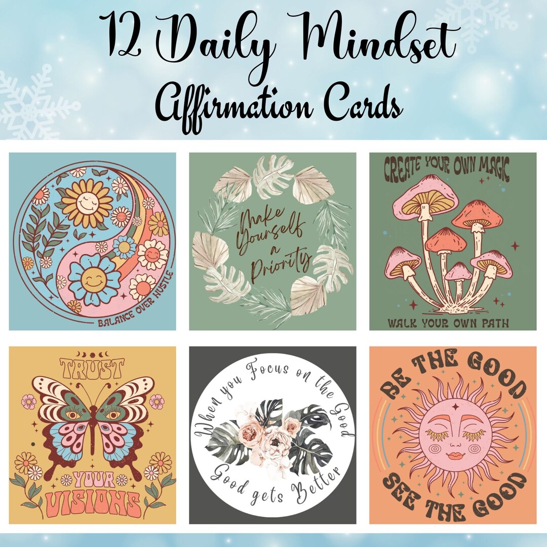 Boho Affirmation Cards for Self Love, Personal Growth Cards ...