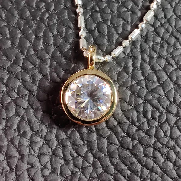 Gold Bezel Pendant - Etsy