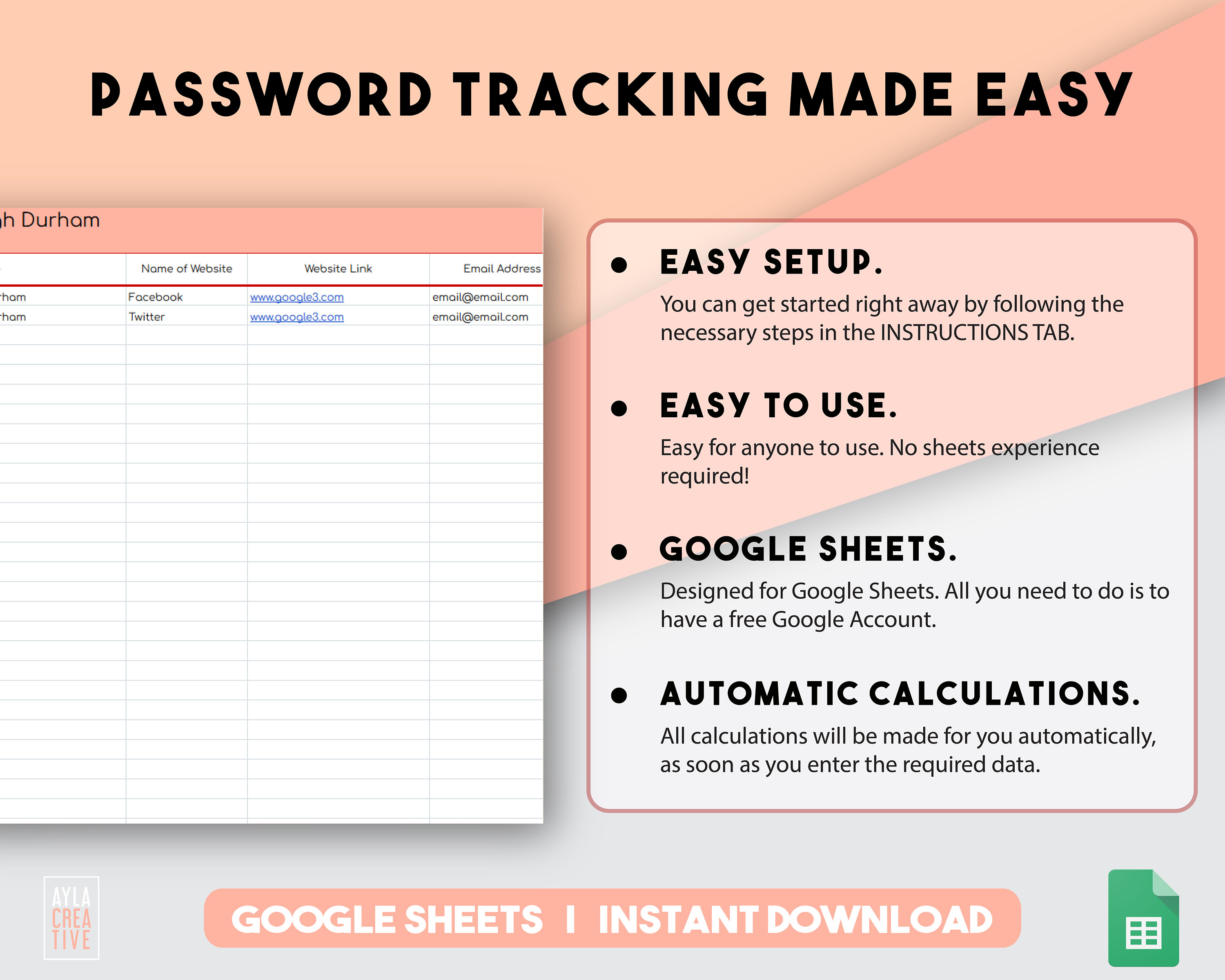 Password Manager Password Sheets Password Generator Password Tracker ...