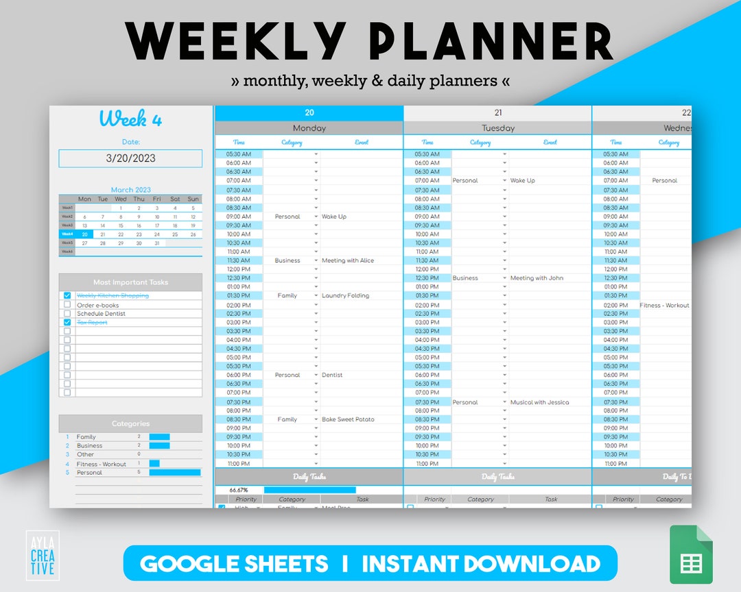 Weekly Planner, Habit Tracker, to Do List, Digital Planner, Smart ...