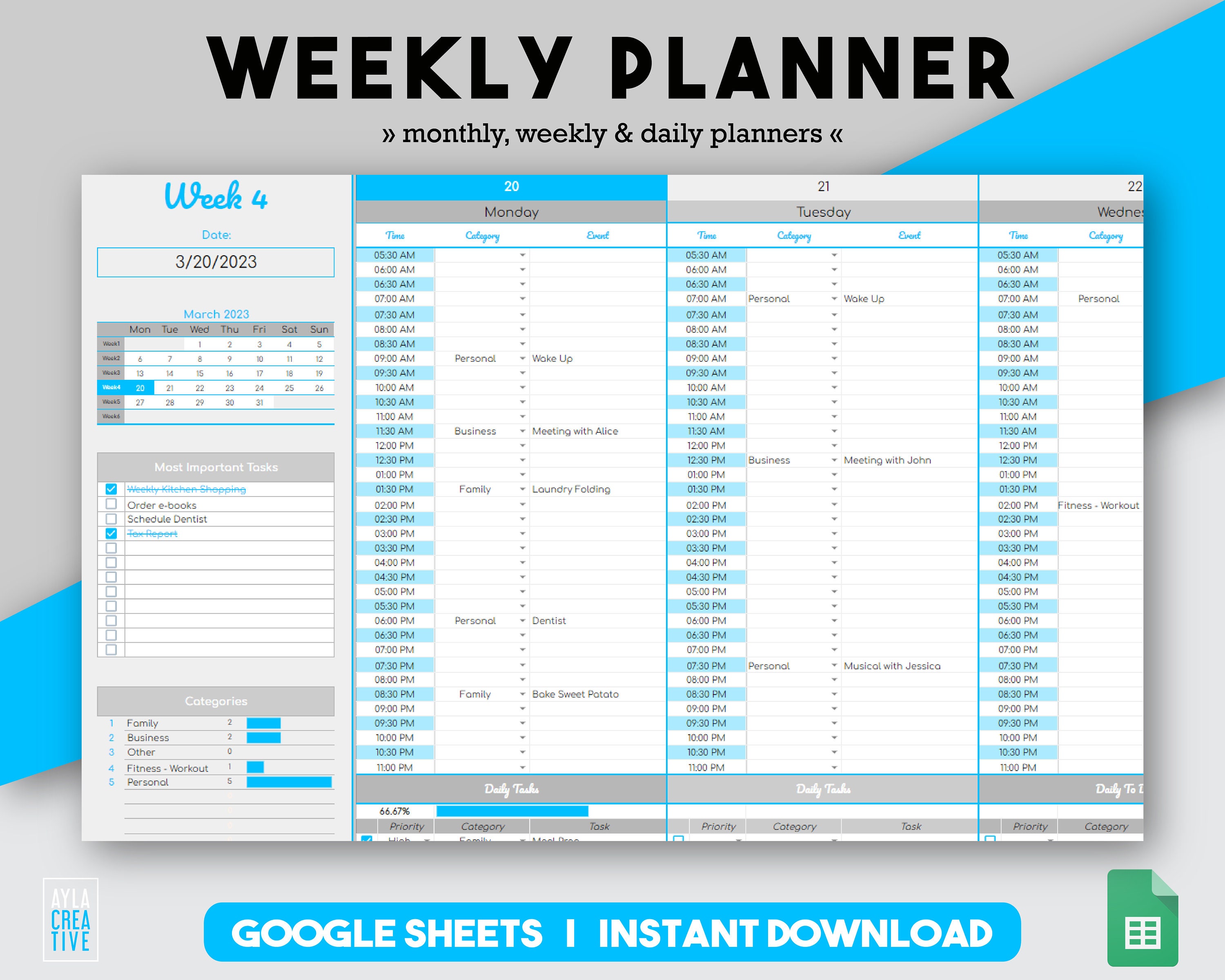 Weekly Planner, Habit Tracker, to Do List, Digital Planner, Smart ...