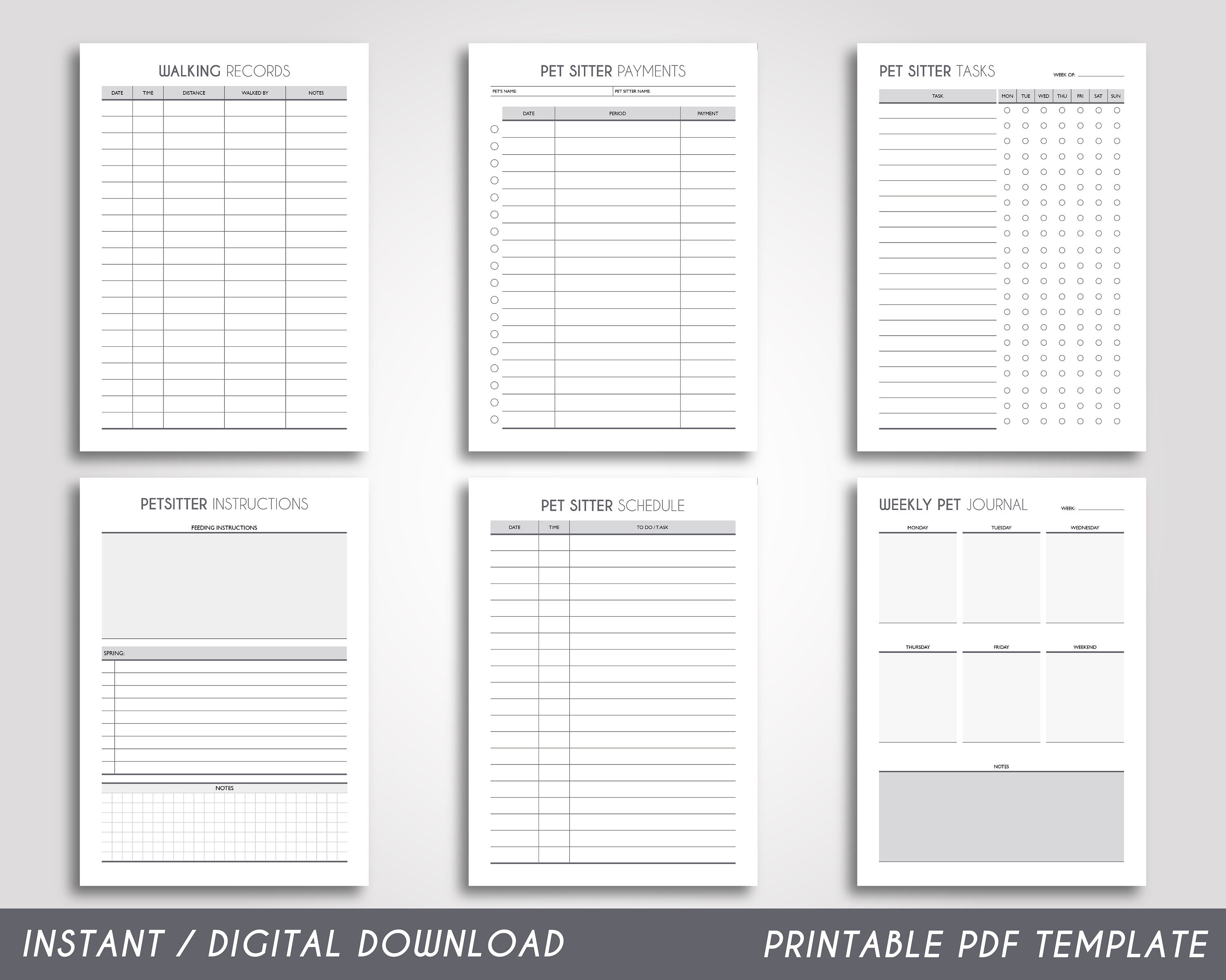 Pet Planner, Printable Planner, Dog Printable, Pet Care Planner, Dog ...