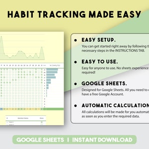 Habit Tracker Goal Tracker Spreadsheet Google Sheets Habit Tracking ...