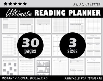 Reading Planner Printable Reading Journal Book Planner Reading Log Book ...