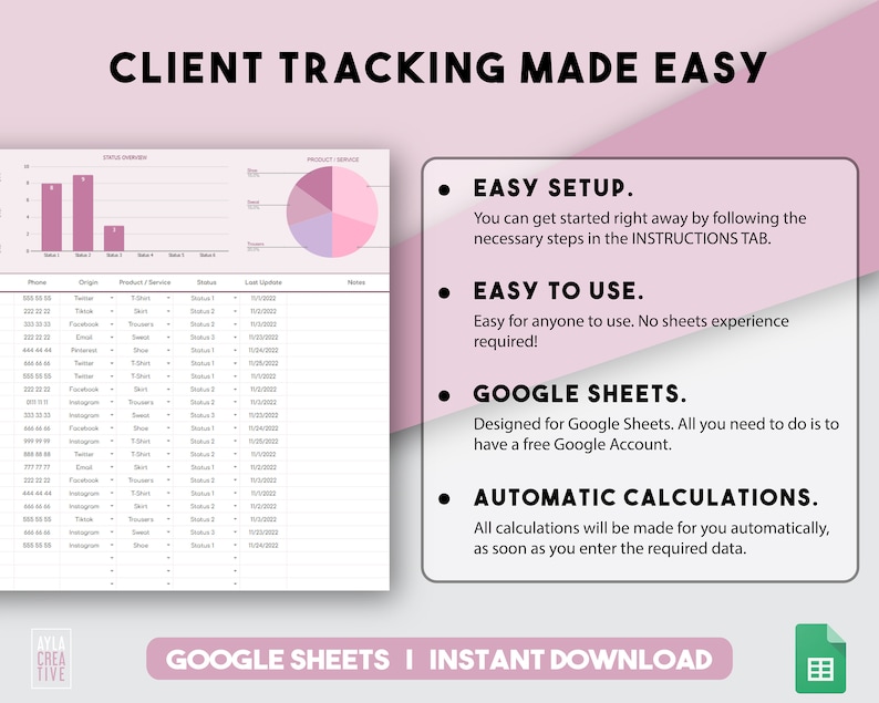 Client List, Client Tracker, Client Management, Client Spreadsheet ...