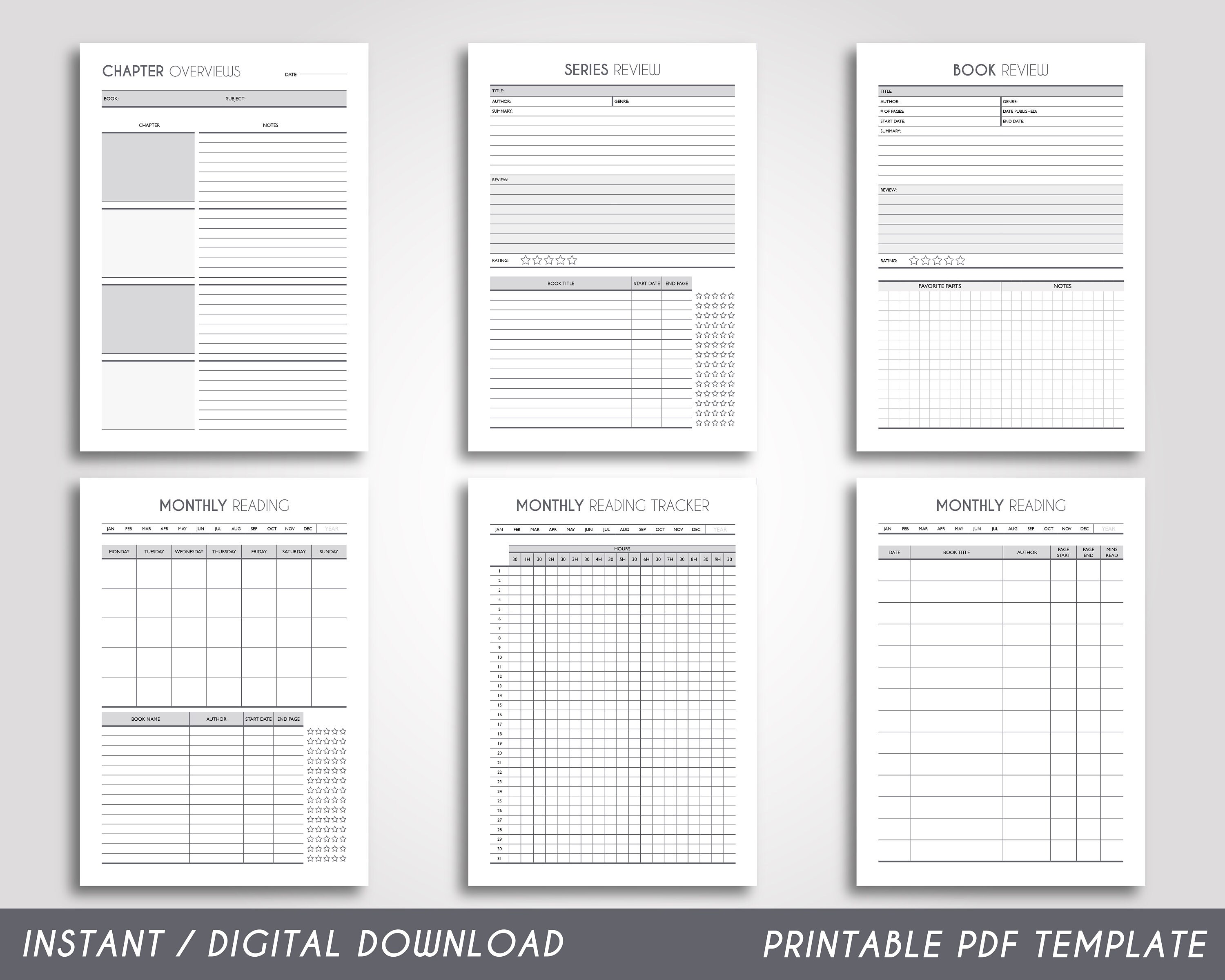 Reading Planner, Reading Journal, Book Planner, Printable Planner ...