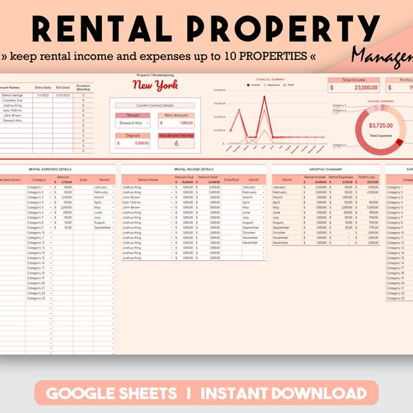 Landlord Spreadsheet - Etsy