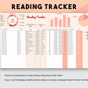 Reading Log Tracker | Book Tracker | Book Inventory | Book Spreadsheet ...