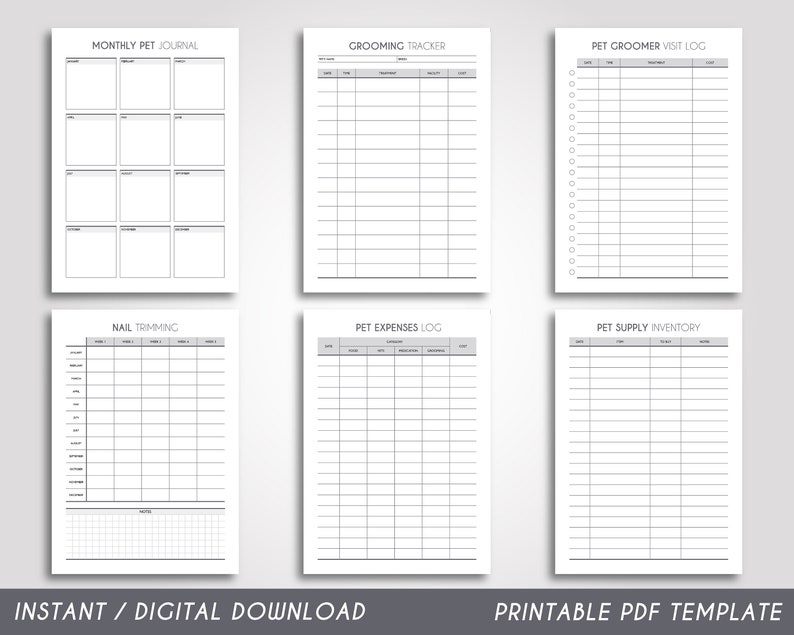 Pet Planner, Printable Planner, Dog Printable, Pet Care Planner, Dog ...
