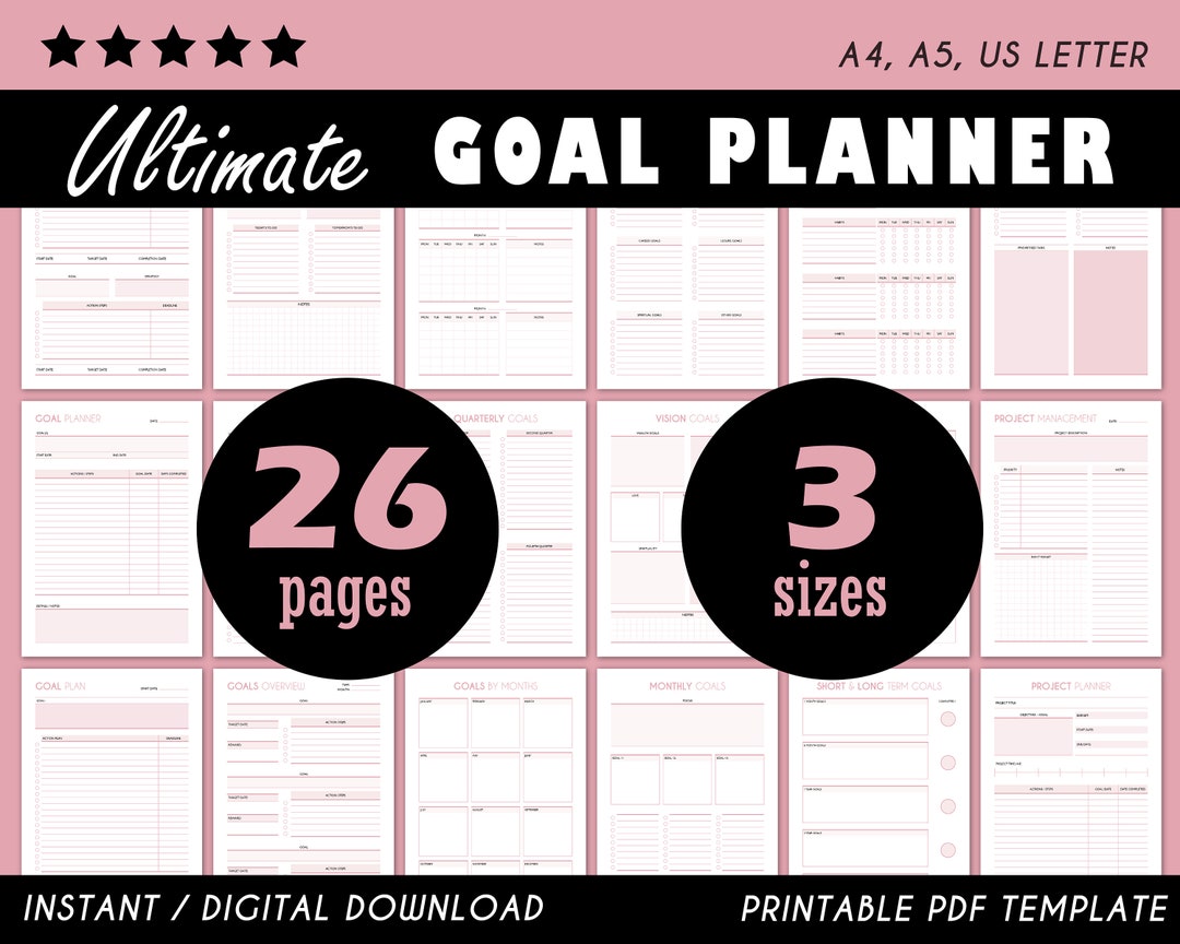 Goal Setting Planner, Planner Template, Weekly Goal Planner, Planner ...