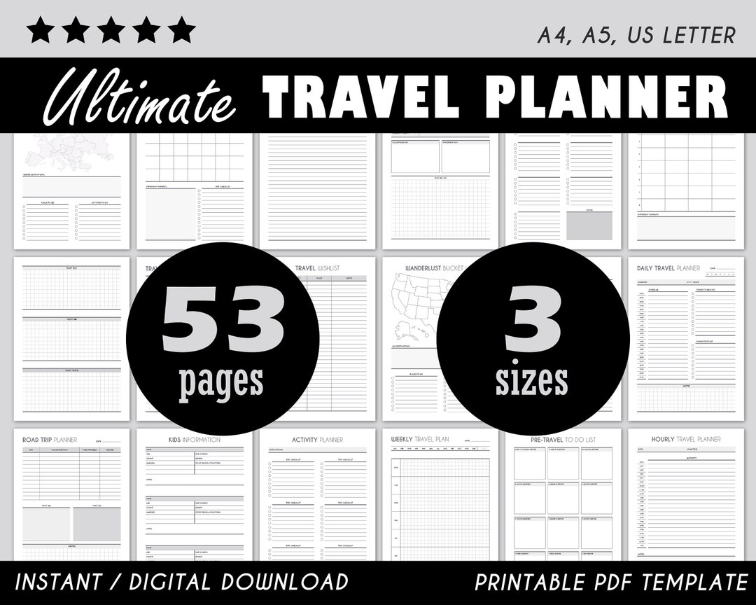 Traveler Planner, Travel Printable, Travel Planner 2023, Traveler ...