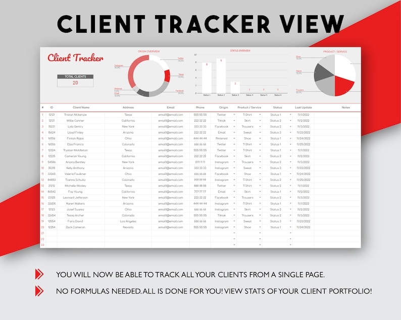 Client Tracker, Client Spreadsheet, Google Sheet Planner, CRM Template ...