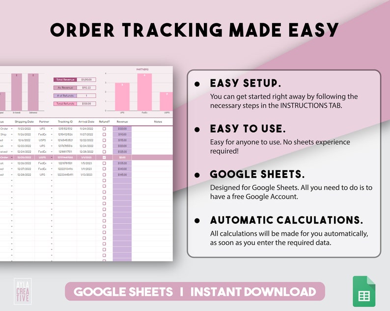 Order Tracker Order Spreadsheet Small Business Order Form Business ...