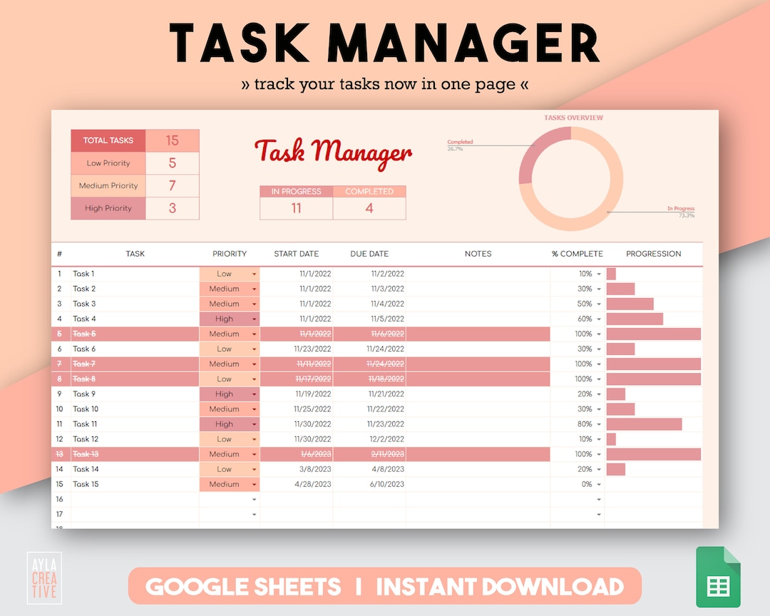 Task Manager Daily Schedule to Do Tracker Task Planning Daily Work ...