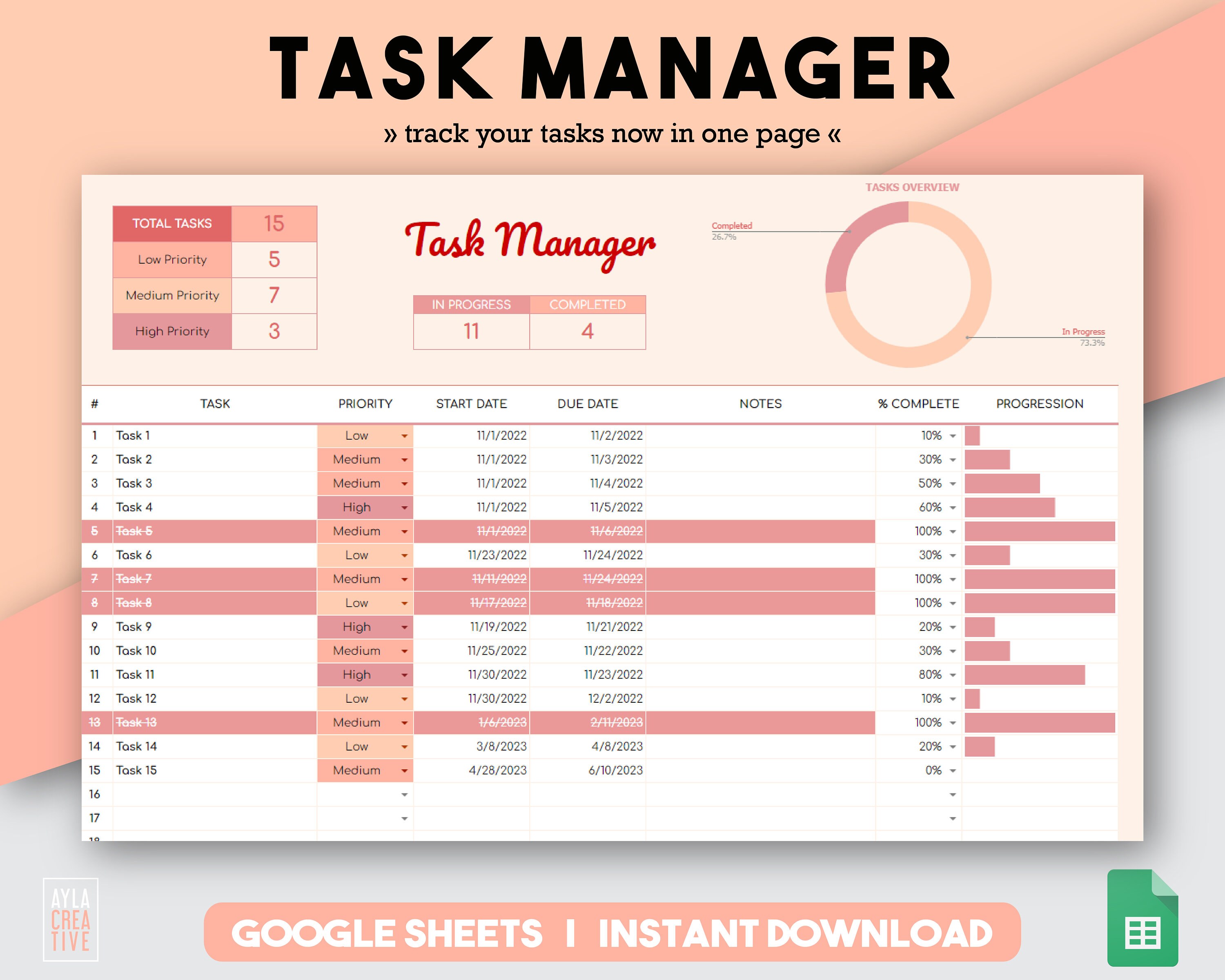 Task Manager Daily Schedule to Do Tracker Task Planning Daily Work ...