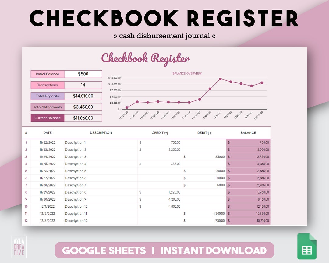 Digital Checkbook Bill Tracker Payment Checklist Spending Tracker ...