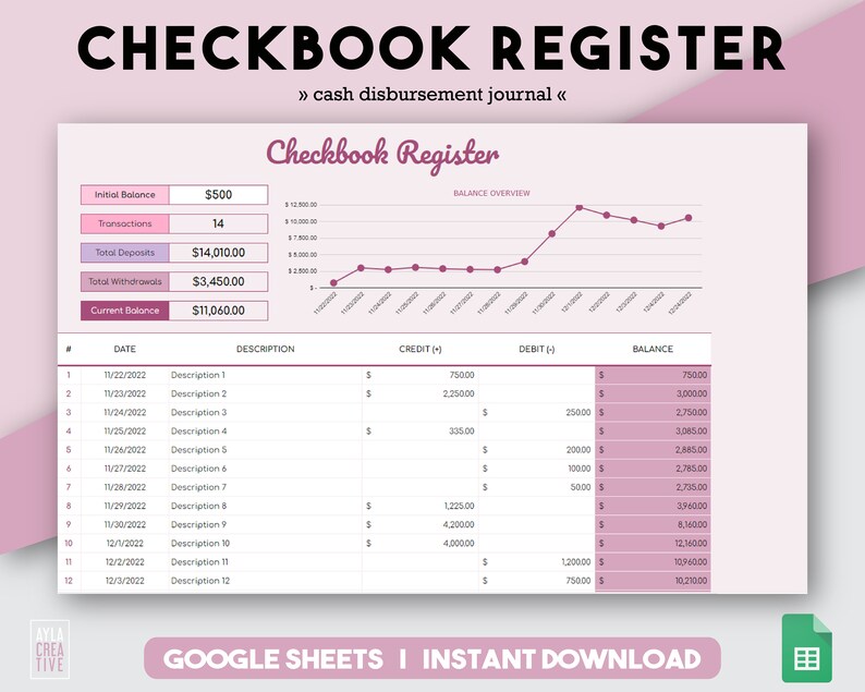 Digital Checkbook Bill Tracker Payment Checklist Spending Tracker ...