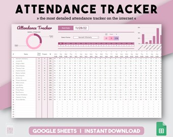 Attendance Tracker for Google Sheets Attendance Sheet - Etsy