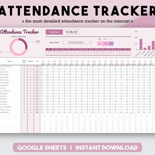 Piano Lesson Attendance Tracker - Etsy