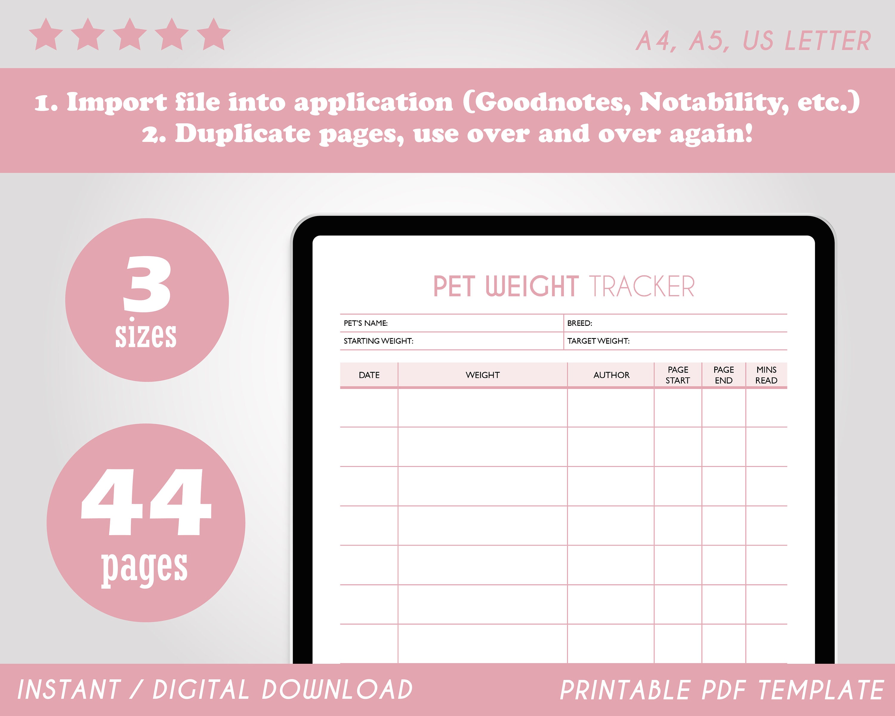 Dog Care Planner Pet Health Pet Planner Printable Planner - Etsy
