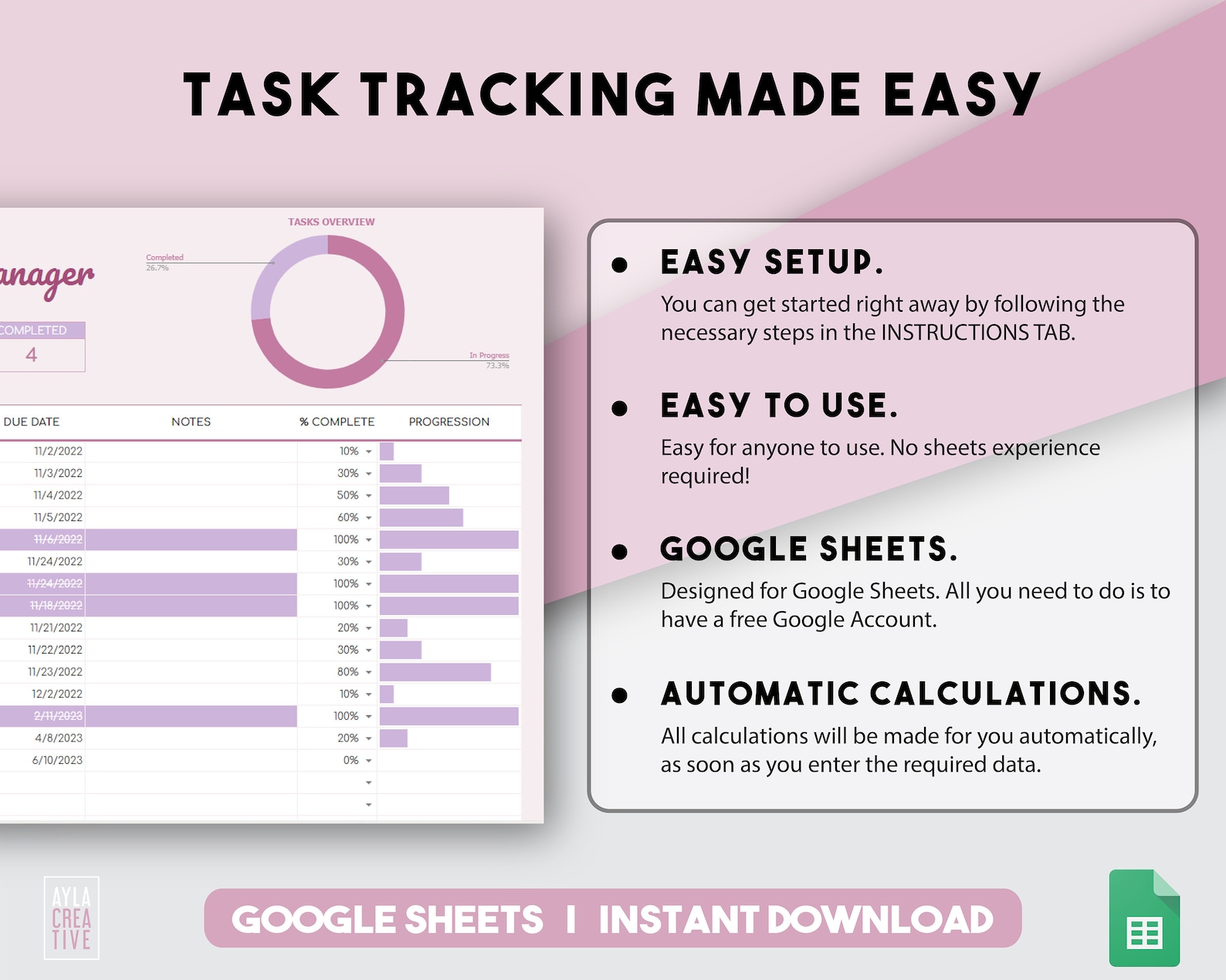 Task Tracker Digital to Do List Task Planner Google Sheets Template ...