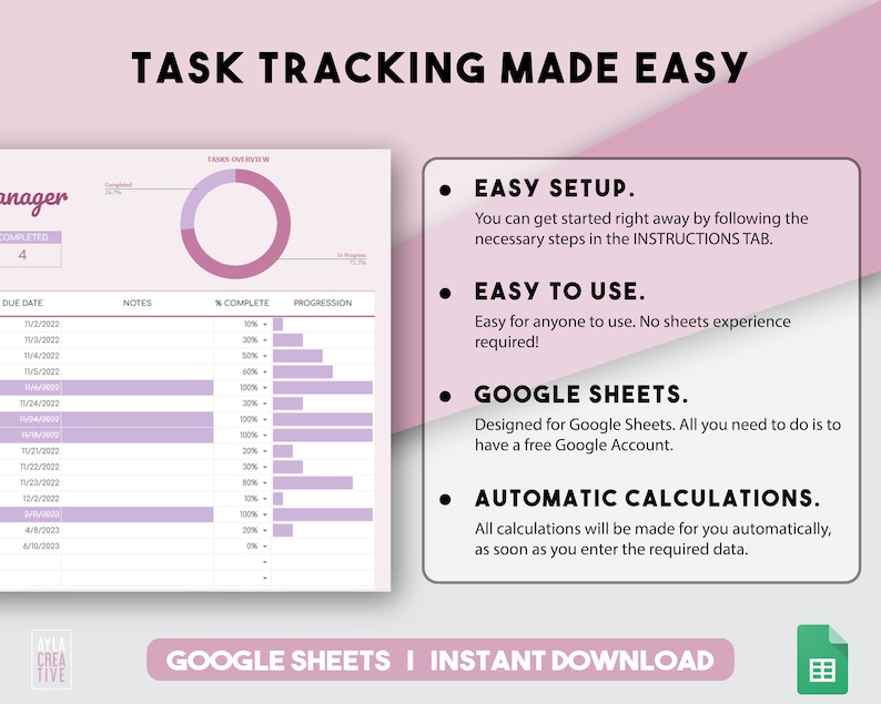 Task Tracker Digital to Do List Task Planner Google Sheets Template ...