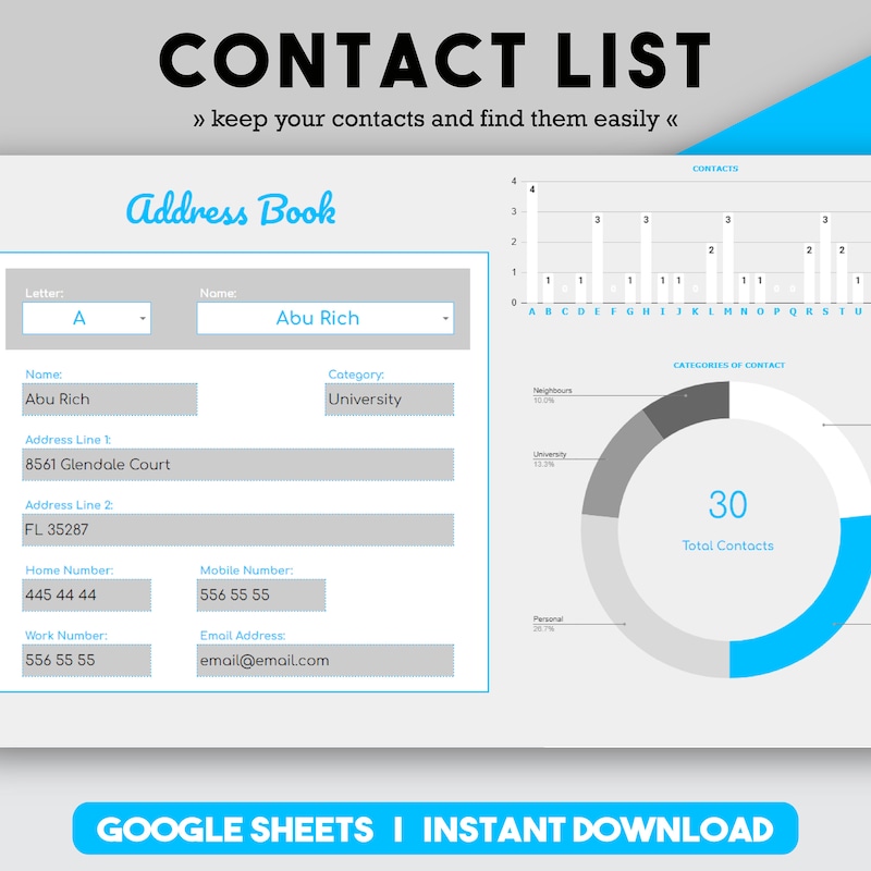 Phone Directory Template - Etsy