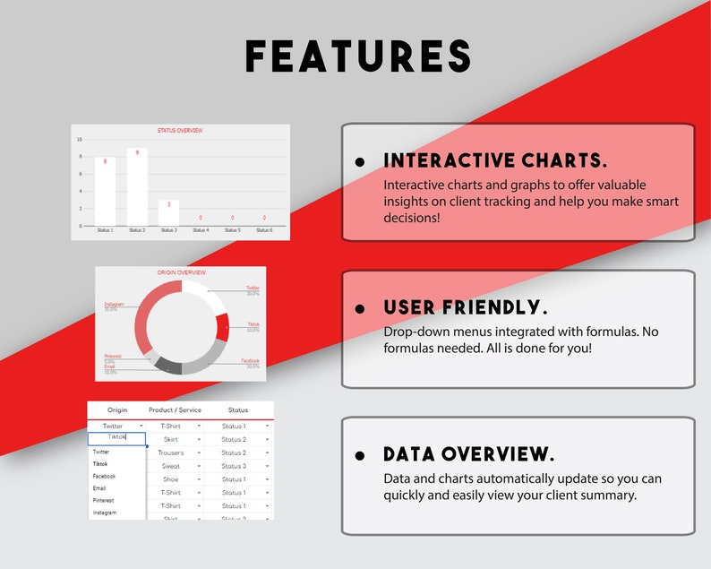 Client Tracker, Client Spreadsheet, Google Sheet Planner, CRM Template ...