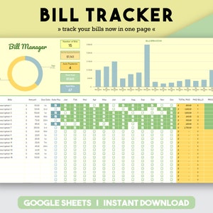 Bill Tracker Monthly Bill Tracker Track Bills Pay Bills on Time Finance ...