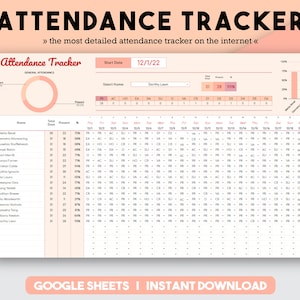 Attendance Tracker | Employee Attendance | Attendance Chart | Absence ...