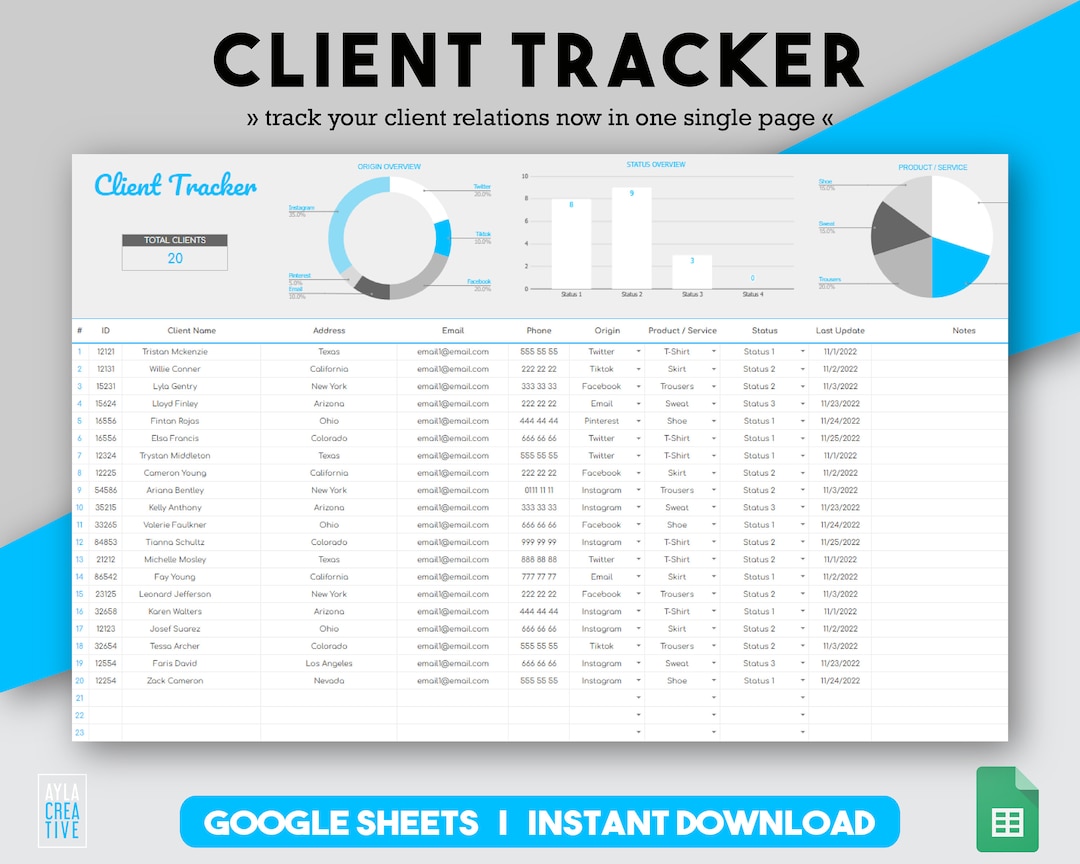 Client Tracker, Client Planner, Business Template, Business Planner ...