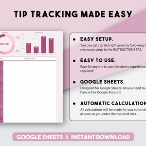 Tips Tracker Sheet Server Tips Restaurant Tips Tips Log Sheet Printable ...