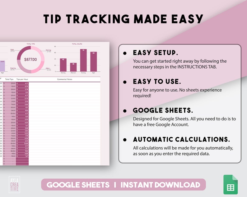 Tips Tracker Sheet Server Tips Restaurant Tips Tips Log Sheet Printable ...