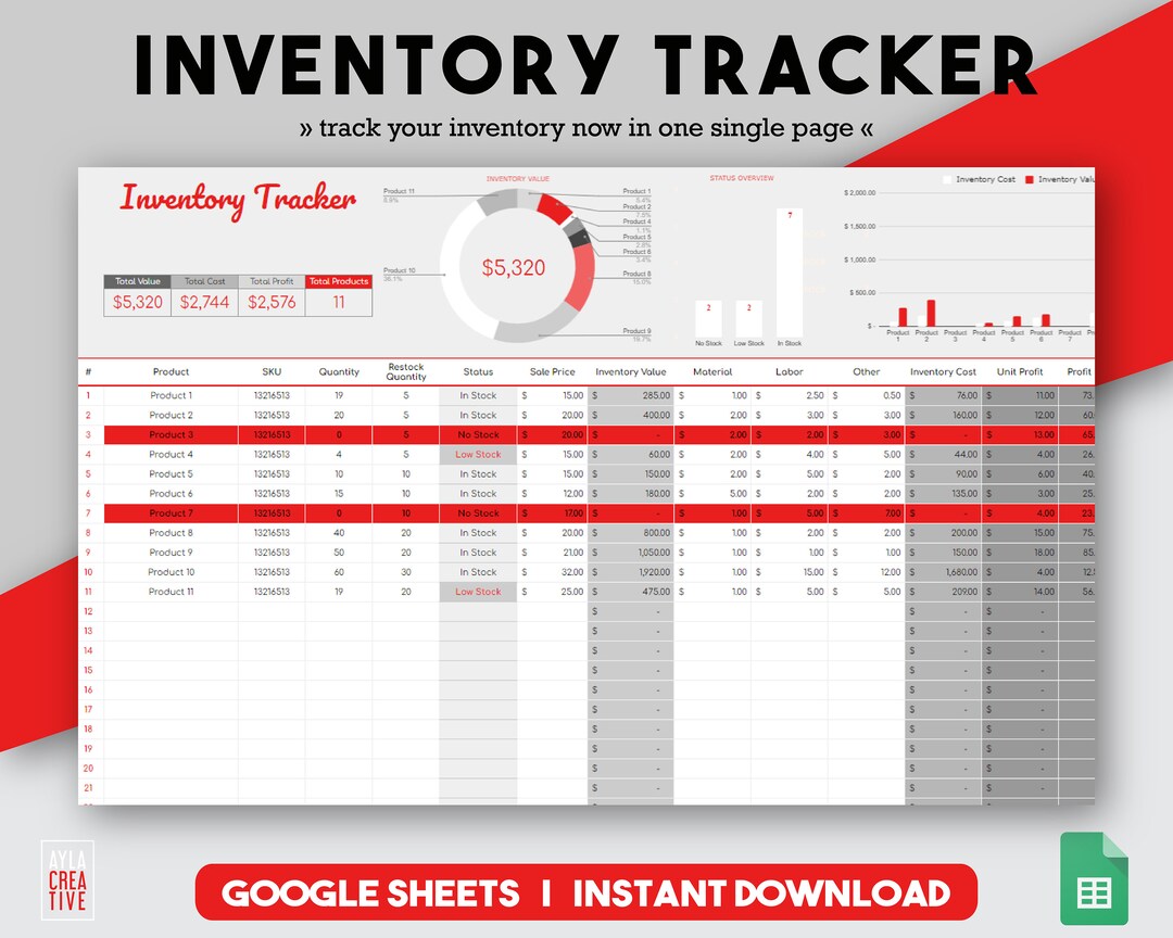 Inventory Management Inventory Tracker Inventory Template Product ...