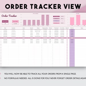 Order Tracker Order Spreadsheet Small Business Order Form Business ...