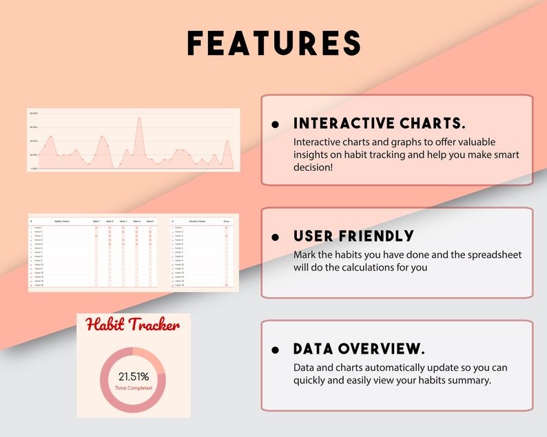 Habit Tracker Goal Tracker Habit Tracker Sheet Habit Tracker Excel ...
