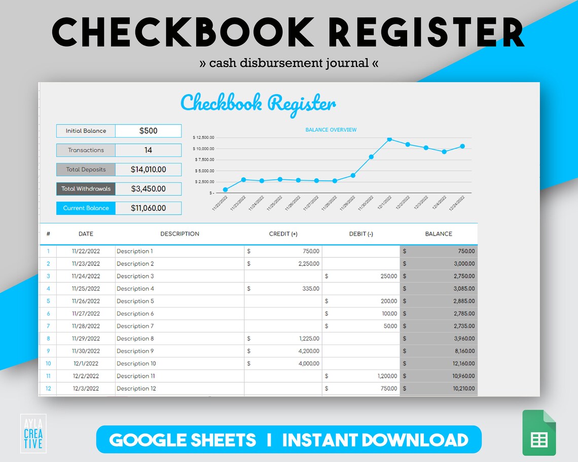 Checkbook Register Check Book Register Check Register Book Bill Tracker ...