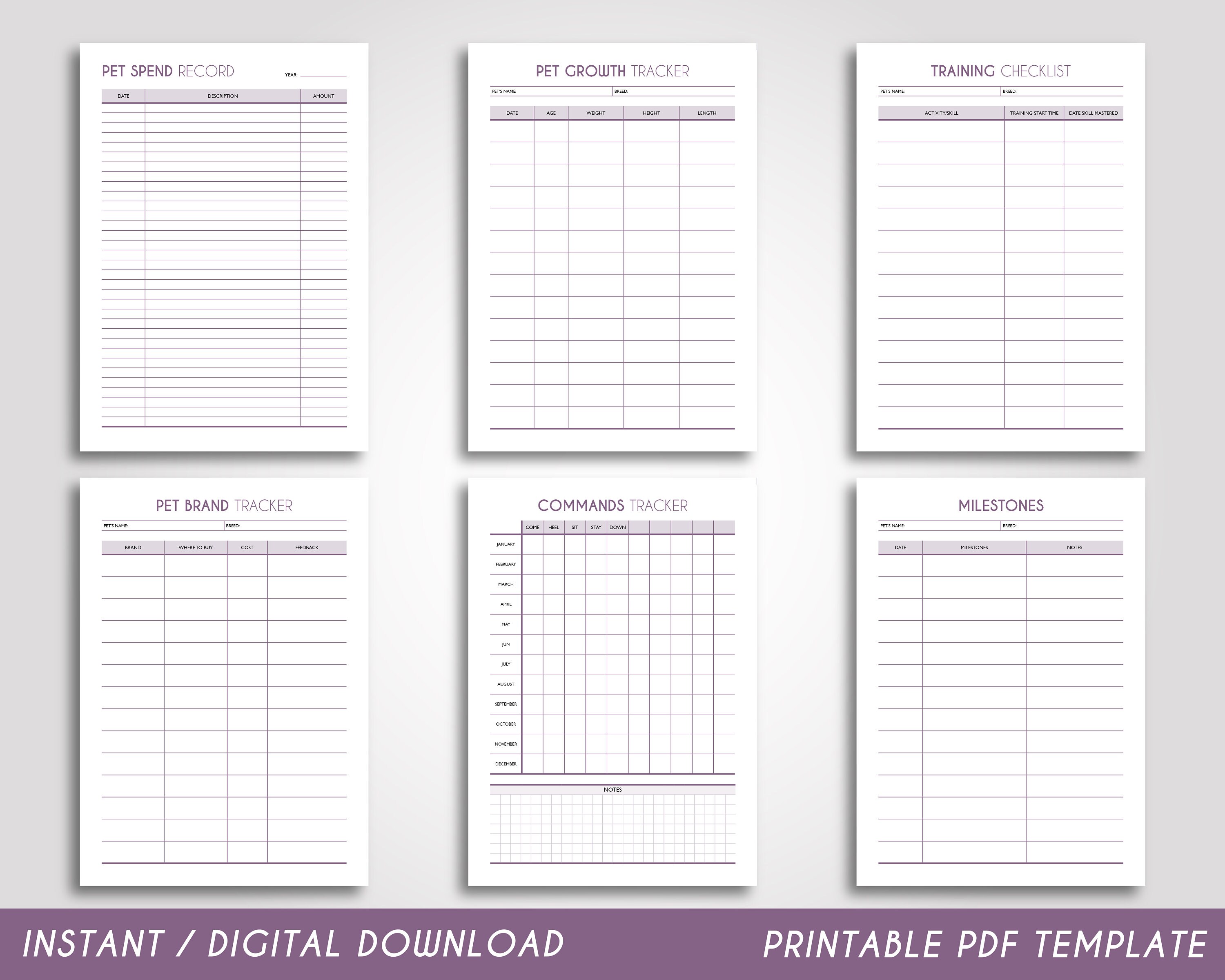 Pet Care Planner, Pet Care Binder, Pet Planner Template, Canva Template ...