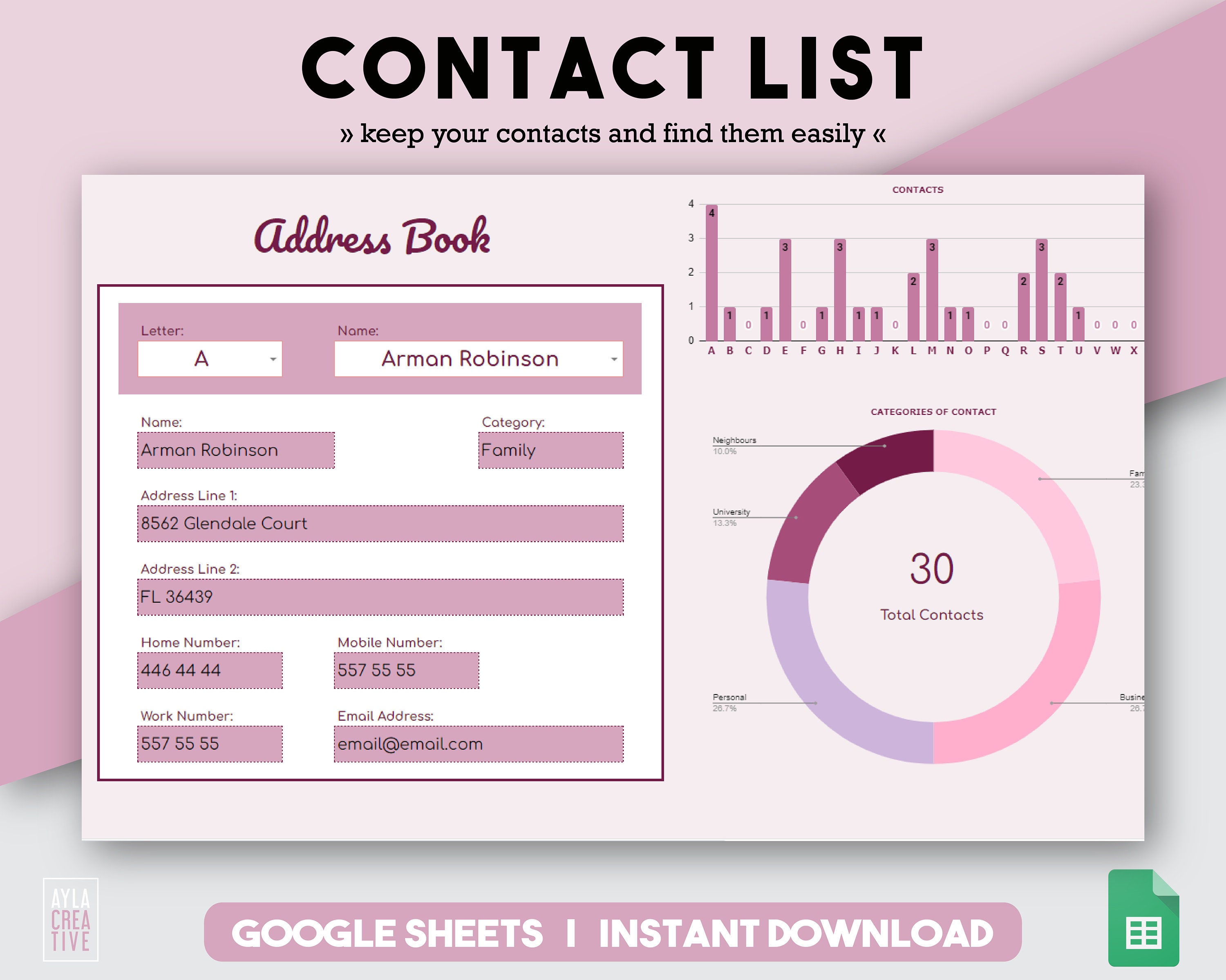 Digital Contact Book Address Book Vertical Contact Holiday Card Address ...