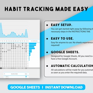 Habit Tracker Daily Routine Daily Habit Tracker Google Sheets Editable ...