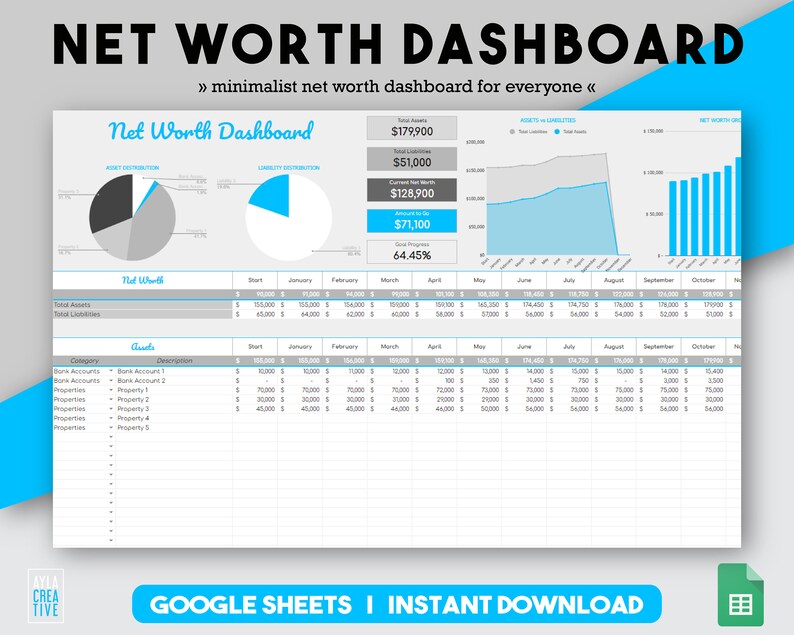 Net Worth Planner Personal Finance Financial Planner Budget Template ...
