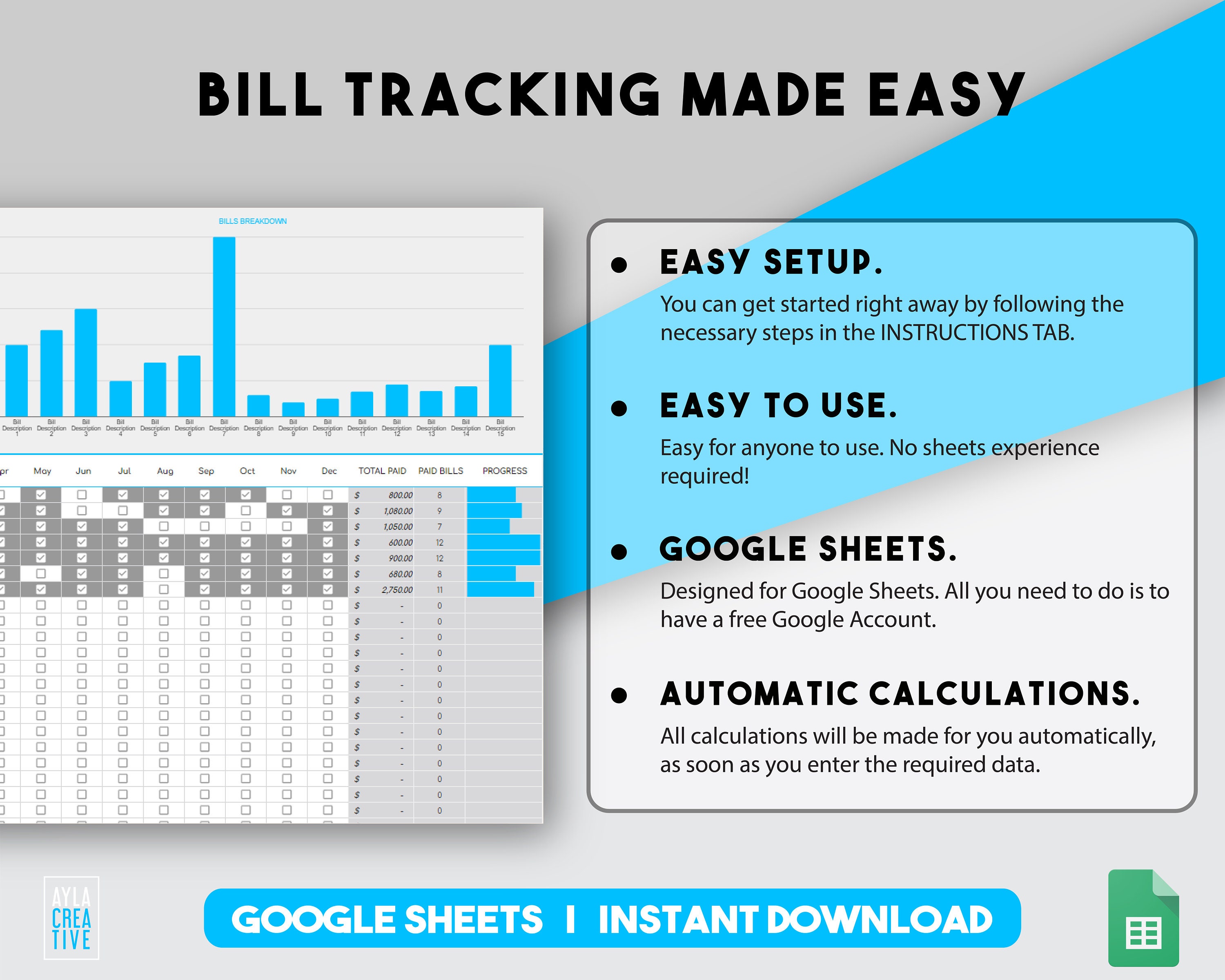 Bill Organizer Bill Planner Bill Tracker Annual Budget Budget Template ...
