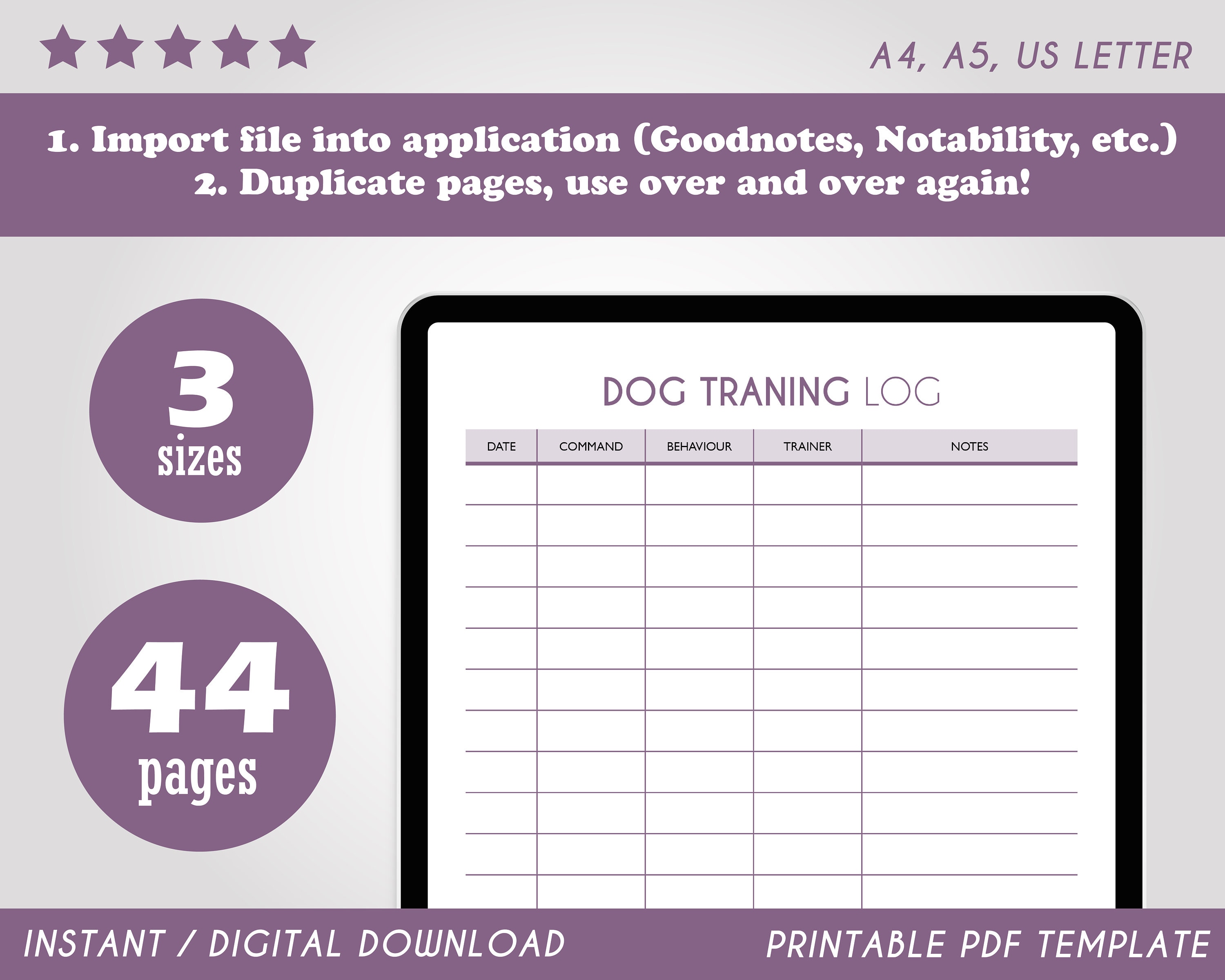 Pet Care Planner, Pet Care Binder, Pet Planner Template, Canva Template ...