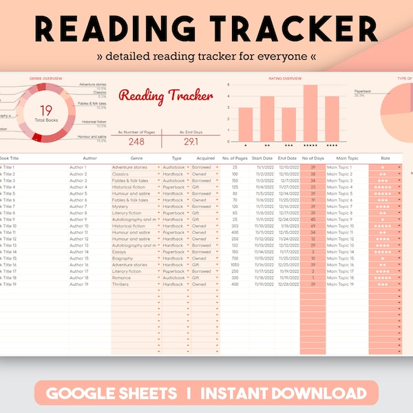 Spreadsheet Book Inventory Tracker - Etsy