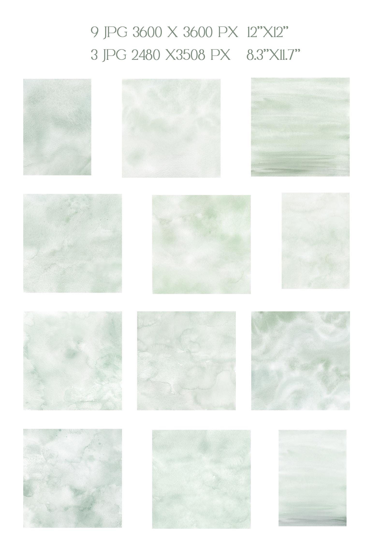 Watercolor Digital Paper, Sage Green Background Watercolour, Light ...