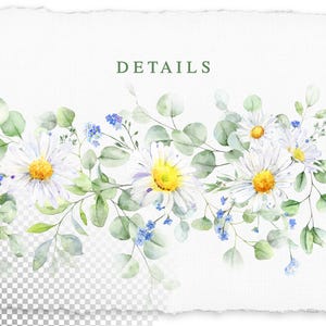 Watercolor Daisy Clipart, Watercolour Wildflowers Clip Art, Forget Me ...