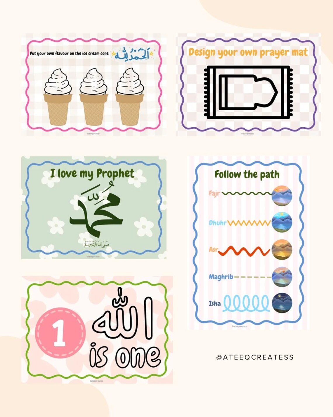 Islamic Playdough Mats for Muslim Kids Activity Playdough Mat Fine ...