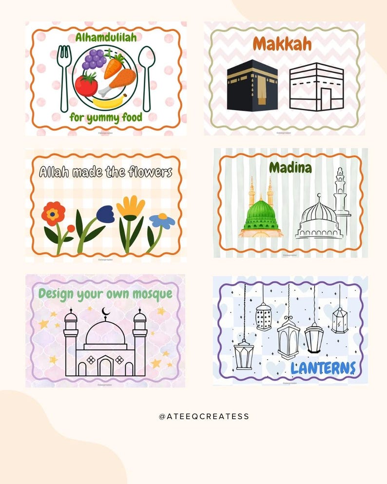 Islamic Playdough Mats for Muslim Kids Activity Playdough Mat Fine ...