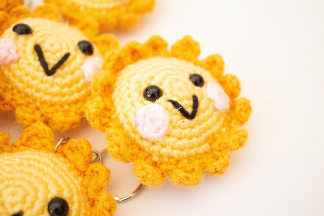 Sun Key Ring, Crochet Sun Key Ring, Crochet Sun - Etsy